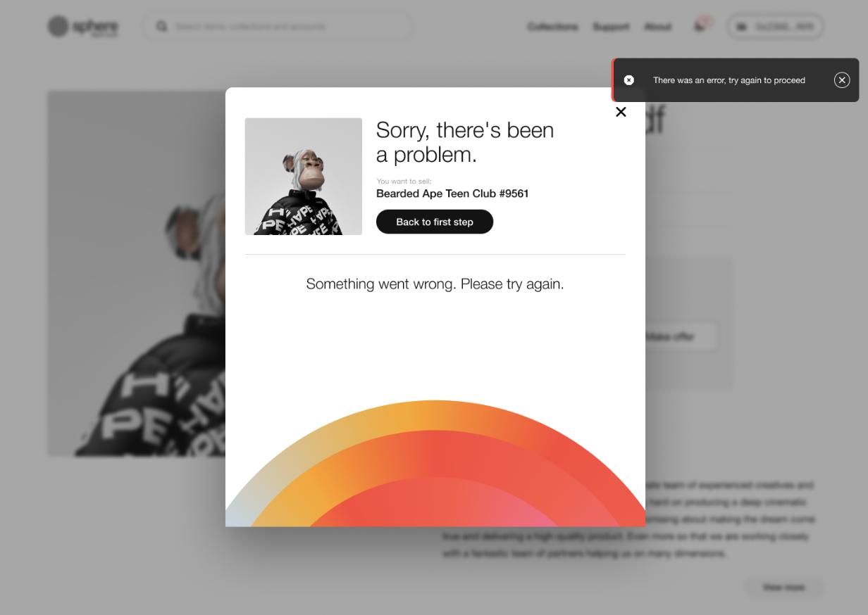 How to fix errors when listing an NFT for sale? – Beam
